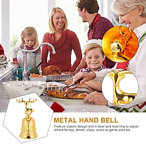 2 Pcs Rattle The Bell Service Hand Bell Exquisite Xmas Bell Metal Hand Bell Festive Bell Decorative Metal Bell Metal Decorative Bell Hand Bell Toy Call Bell Golden Hand Bell