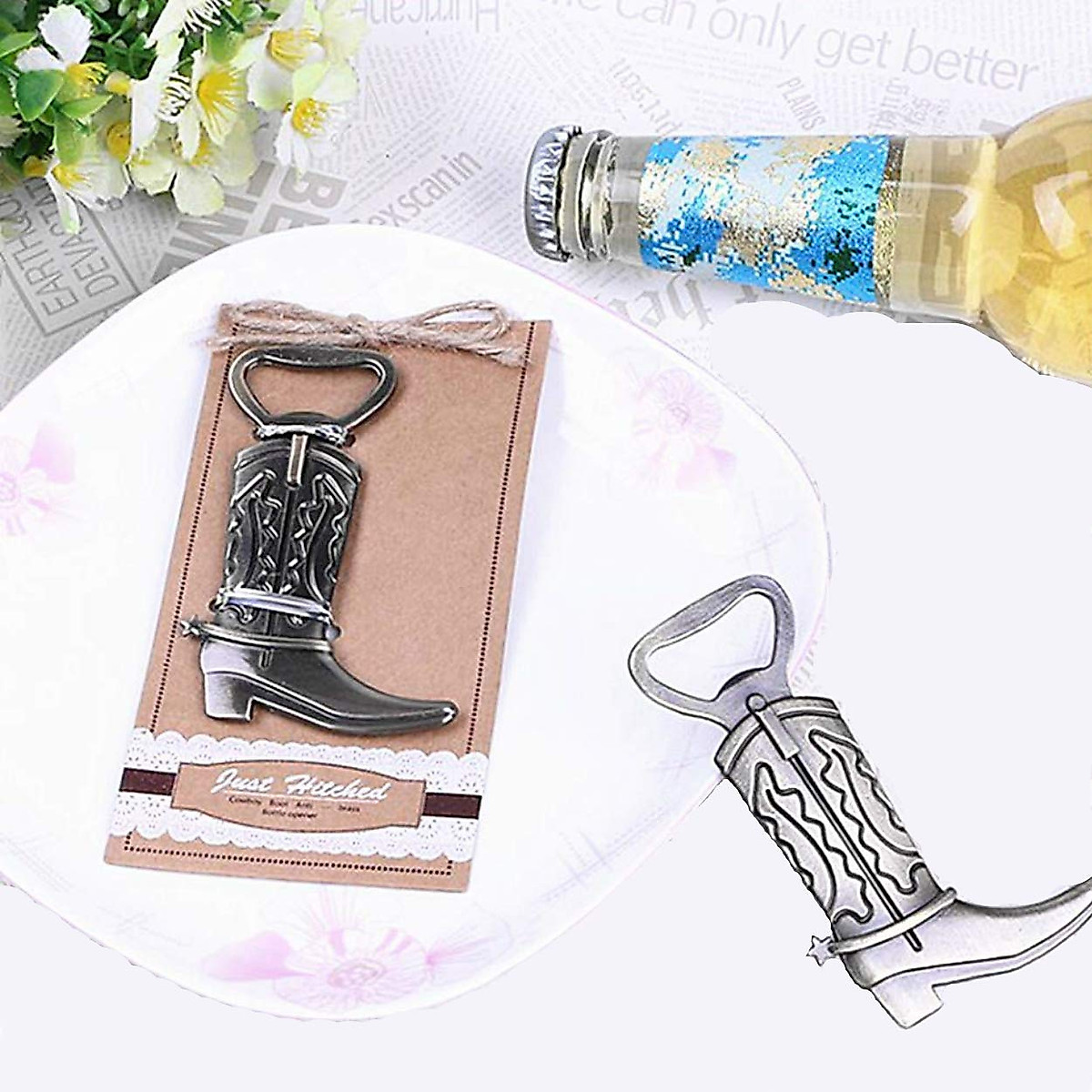 Bottle Opener, SeeSky 20 Pcs Cowboy Boot Bottle Opener Party Favor Return Gifts for Guest Wedding Party Souvenir Birthday Bridal Shower (20 Pcs Boot Bottle Opener)