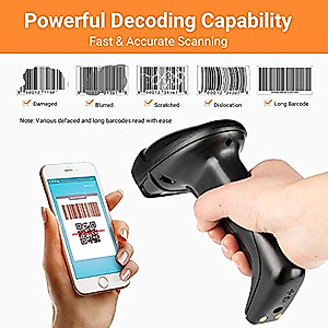 Tera Wireless Barcode Scanner 1D 2D QR with USB Charging Base Handheld Bar Code Reader Scanner Automatic Sensing Fast Precise Scanner HW0005
