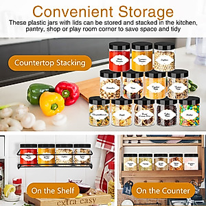 PeacePeo 8OZ Plastic Jars with Lids, Slime Containers with Lids 48Pcs Airtight Round Plastic Storage Jars Wide-Mouth Containers for Slime, Kitchen and Household Food Storage of Dry Goods