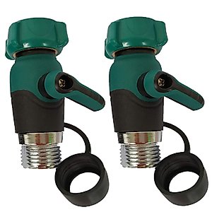 2 Pack Garden Hose Shut Off Valve 1 Way, Straight Garden Hose Splitter, Heavy Duty Zinc Alloy, 3/4-Inch Faucet/Hose Connector (UYG03#)