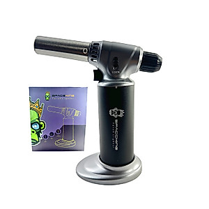 Space King Tall Wind-Proof Torch Lighter - Adjustable Flame - Child-Lock - Perfect for Camping, Kitchen, Backyard, Travel, Beach, BBQ, Mountain, Outdoors, Travel, Garage, and More. (Gray)