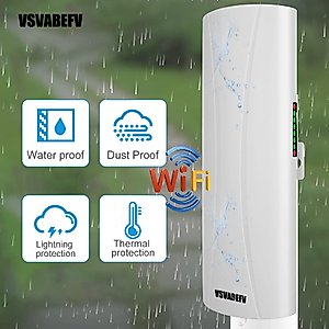 Point to Point Wireless Bridge Router，VSVABEFV 3KM Outdoor Long Range WiFi Bridge 5.8G 300Mbps Wireless Access Point Preset Wireless CPE kit 14dBi WiFi Signal Amplifier for Network Extension, 2-Pack