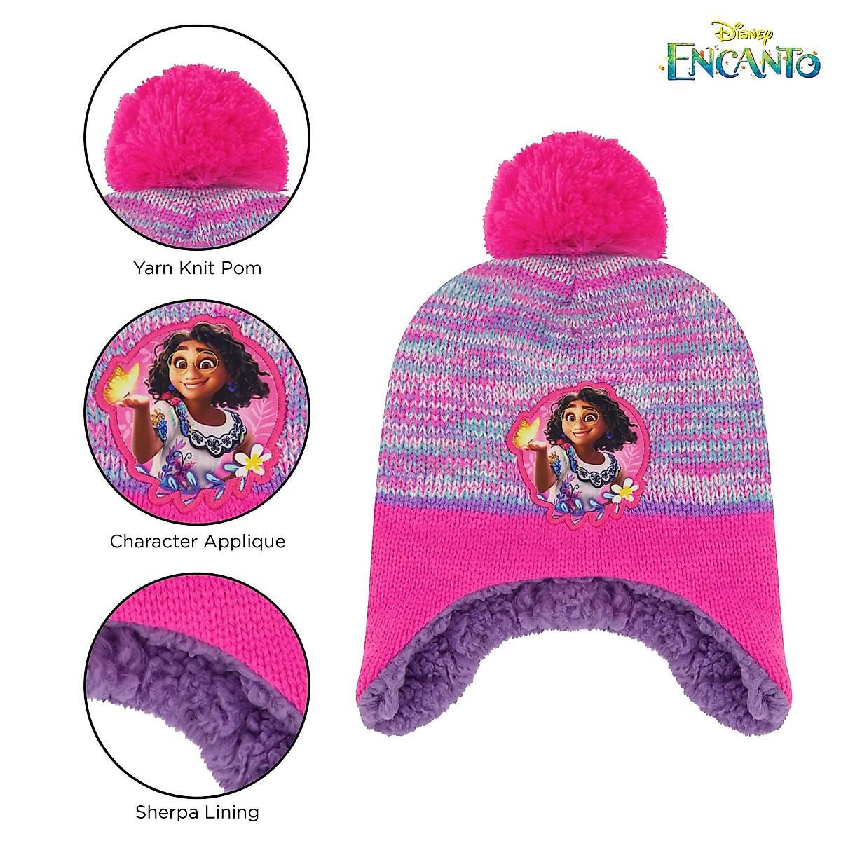 Disney Girls Toddler Winter Hat and Mittens Set Ages 2-4 Or Encanto Hat and Kids Gloves Set for Ages 4-7