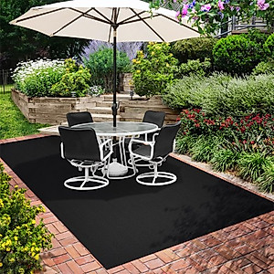House, Home and More Indoor Outdoor Carpet with Rubber Marine Backing - Black - 6 Feet x 10 Feet