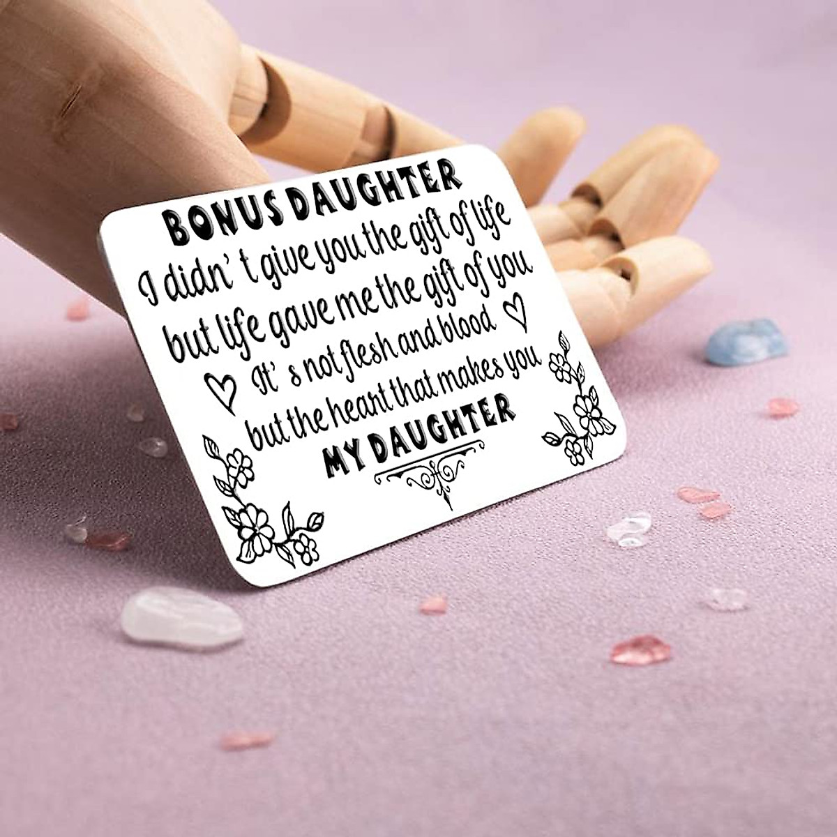 Stepdaughter Gifts Wallet Insert Card from Stepmom Stepdad, Daughter in Law Birthday Card, Step Daughter Proposal Gifts