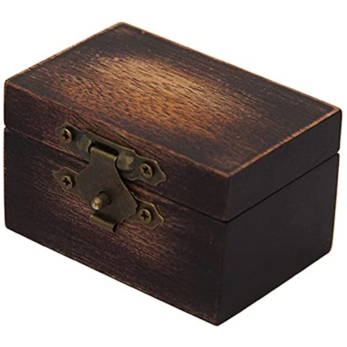 DSHOM Rustic Wooden Engagement Ring Box, Solid Wood Ring Box for Proposal Wedding Ring Storage
