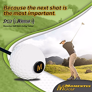 Momentus Speed Whoosh Golf Swing Trainer - Golf Swing Speed Trainer with Magnetic Sliding Timing Ball - Premium Swing Trainer Aid to Increase Golf Swing Speed 7 to 10 mph - Men's
