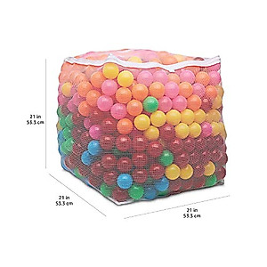 Amazon Basics BPA Free Crush-Proof Plastic Ball, Pit Balls with Storage Bag, for Toddlers Kids 12+ Months Play, Pack of 1000 Balls, 6 Bright Colors