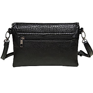 2019 Large Fashion Clutch Handbags Black Casual Woman Bag Bolsas Feminina Big Clutch Bag Cute Envelope Ladies Women Shoulder Bags Party Purse Handbag for Women Evening Leather Purse (Large Black)