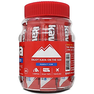 Kava Low Acid Instant Coffee Single Serve Stick Packets, 20 Count