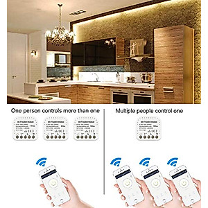 WiFi Momentary Inching Relay Self-Locking Switch Module, AC 90-264V WiFi Relay Switch Module eWelink APP Remote Control Switch Relay Module, Compatible with Alexa Echo Google Home