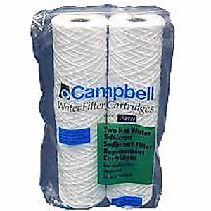 Campbell 1SHW Hot Water Sediment Cartridges,5 Micron, 9 3/4", 2 Pack