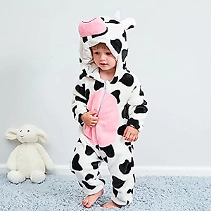 QIAONIUNIU Halloween Baby Cow Costumes Toddler Onesie Infants Cosplay Romper 30-36 Months