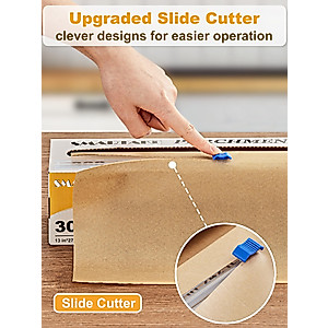 SMARTAKE Parchment Paper Roll for Baking, 13 in x 278 ft, 300 sq.ft, Non-Stick Baking Paper Sheets with Slide Cutter, Heavy Duty Extra Long, for Kitchen Baking Cooking Grilling Steaming, Unbleached