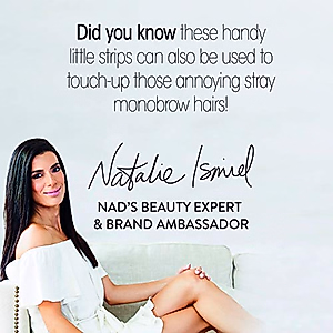 Nad's Facial Wax Strips - Hypoallergenic All Skin Types - Facial Hair Removal For Women - At Home Waxing Kit with 20 Face Wax Strips + 4 Calming Oil Wipes + Skin Protection Powder