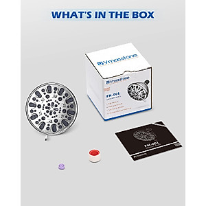 High Pressure Shower Head VMASSTONE 4.7" Rain Fixed Showerhead 7-Spray Setting with Adjustable Brass Swivel Ball Joint - Excellent Replacement for Your Bath Shower Head (FM-001 Chrome)