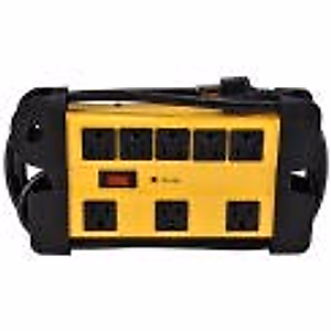 Global Industrial 8-Outlet Power Strip, 6' Cord 14/3 Lighted Switch, 1200 Joule Surge, 15A, 1875W ETL