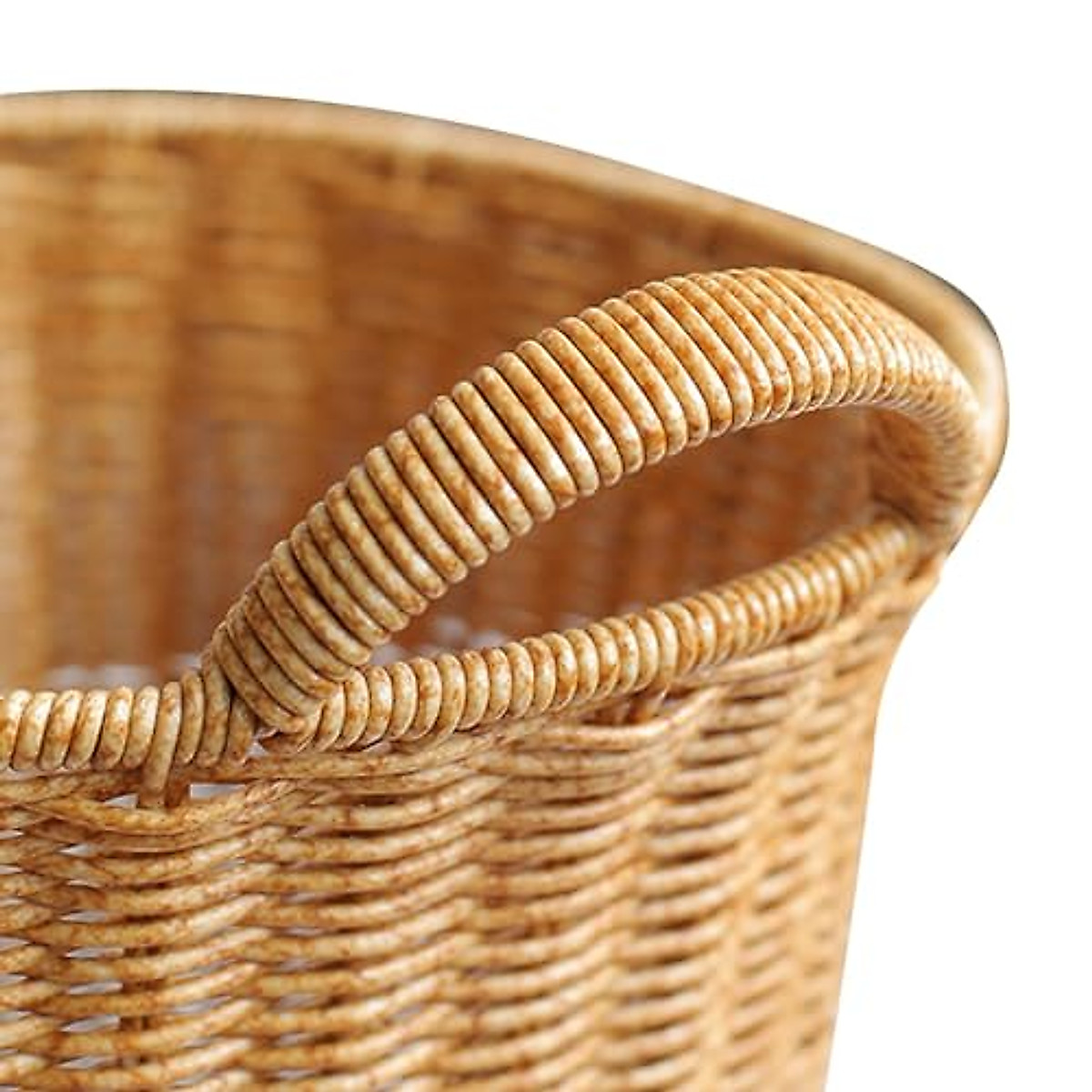 DimyFew Desktop Storage Basket Woven Storage Basket with Handles, Multipurpose Flower Basket, Home Storage for Tabletop Cabinet Home, L