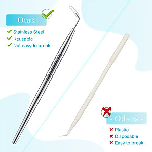 2 Pieces Eyelash Lift Tool Lash Separator Tool Stainless Steel Lash Lifting Perm Tool Lash Eyelash Perm Applicator Eyelash Extensions Supplies for Eyelash Lifting and Separating (Silver)