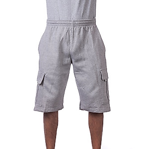 Pro Club Men's Fleece Cargo Short, Heather Gray, 3X-Large