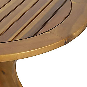 Tracy Outdoor Acacia Wood Bistro Set, Teak and Dark Gray