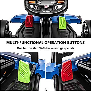 PRIME CLUB Electric Go Kart Kids Ride on Car 24V Ride on Toys Pedal Drift Cart with 2 Speeds,Sound System,LED Light,Racing Flag ,Christmas Birthday Gifts for 6+ Boys Girls