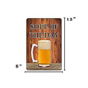 Rogue River Tactical Funny Beer Alcohol Sign Metal Tin Sign Home Bar Kitchen Soup of The Day