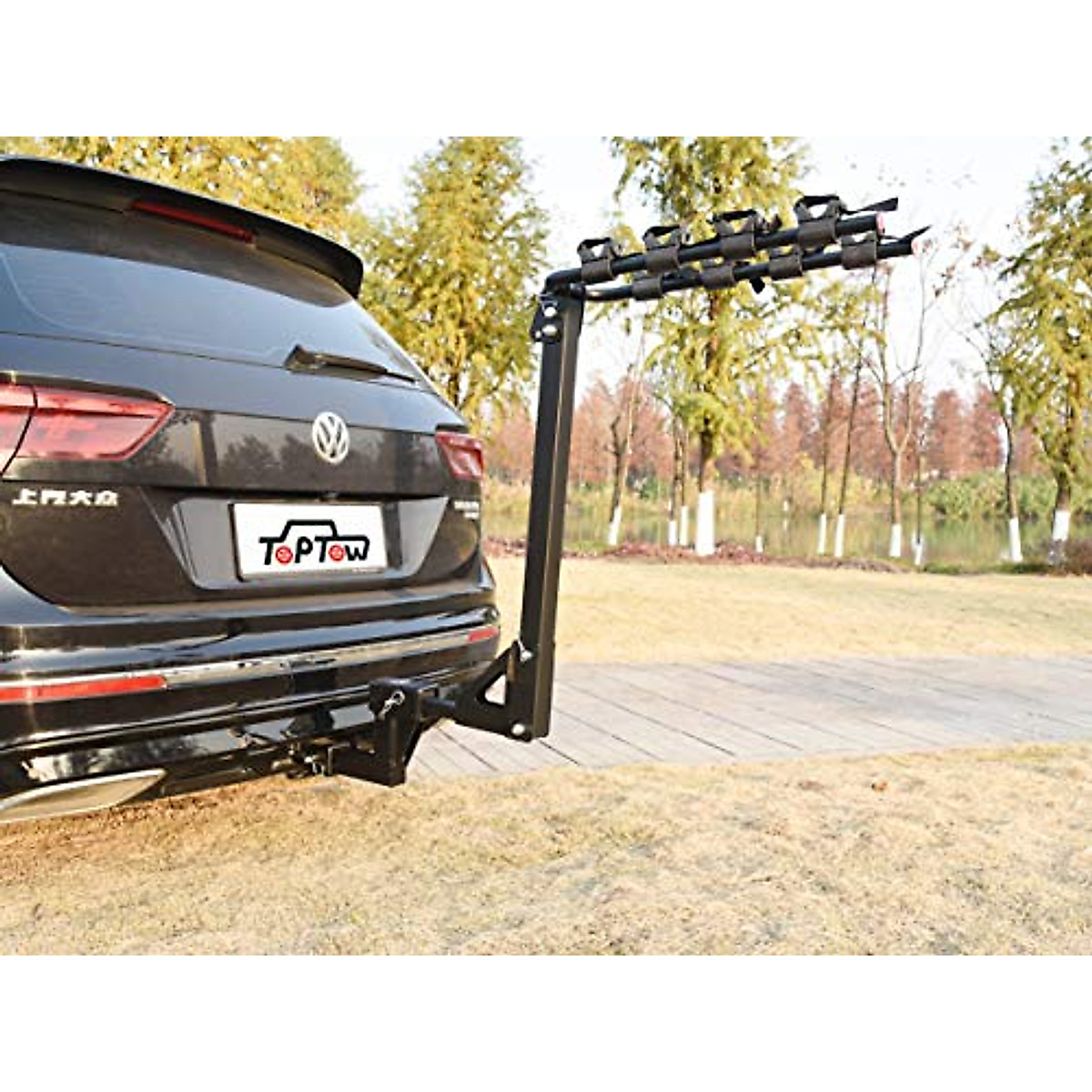 TOPTOW Trailer Hitch Extender Adapter with 6-inch Riser/Drop, 2" Receiver, 2-inch Solid Shank, 10000lbs Capacity, Anti-Rattle Bolt