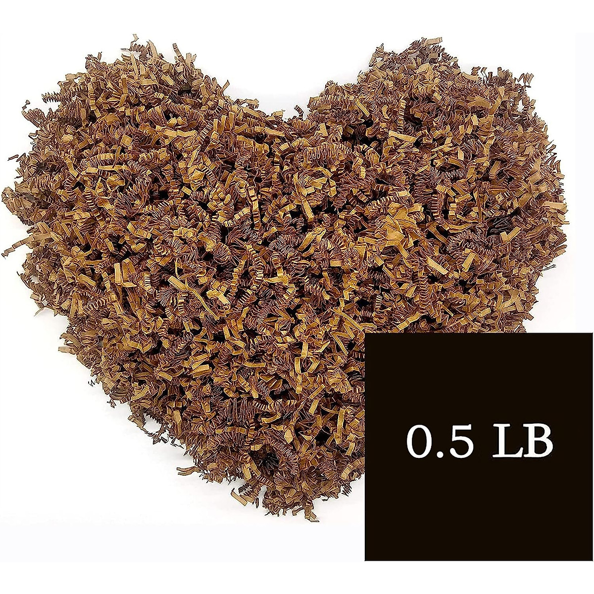 WAUPPY 0.5LB Crinkle Cut Paper Shred Filler for Gift Basket,Boxes Filler Paper for Gift Wrapping,Stuffing and Packing Brown