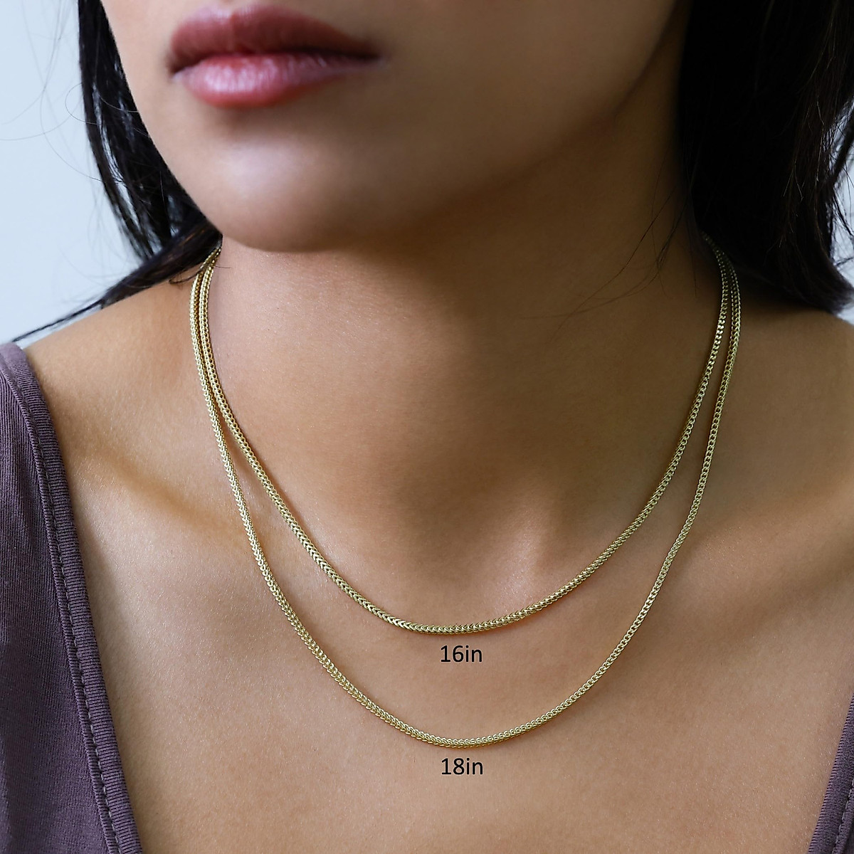 Nuragold 10k Yellow Gold 2mm Franco Chain Box Square Wheat Pendant Necklace, Mens Womens Jewelry 16" 18" 20" 22" 24" 26" 28" 30"