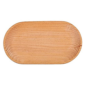 Oval Wood Tray Serving Platter: Small Wood Tray Party Wooden Plate for Display Dessert Cupcake Fruit Snacks Appetizer Sushi Food Jewelery