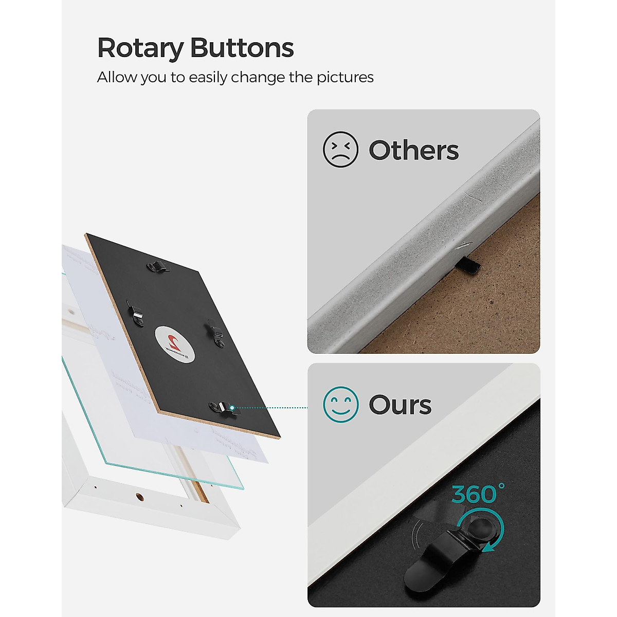 SONGMICS 4x6 Collage Picture Frames, 12-Pack Picture Frames Collage for Wall Decor, White Photo Collage Frame, Multi Picture Frame Set with Glass Front, Assembly Required