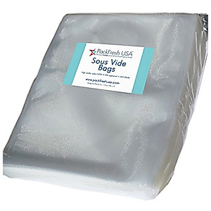 PackFreshUSA: Gallon Sous Vide Bags (10" x 14") - Premium Quality - Commercial Grade - Pre-Cut - BPA Free - Heat Sealable - Heavy Duty - Storage Bag - Made in USA - 100 Pack