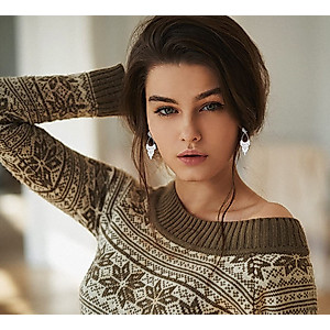 White gold plated 925 Sterling Silver Bohemia Chandelier Filigree Dangle &Drop Earrings for women 1.9Inches long