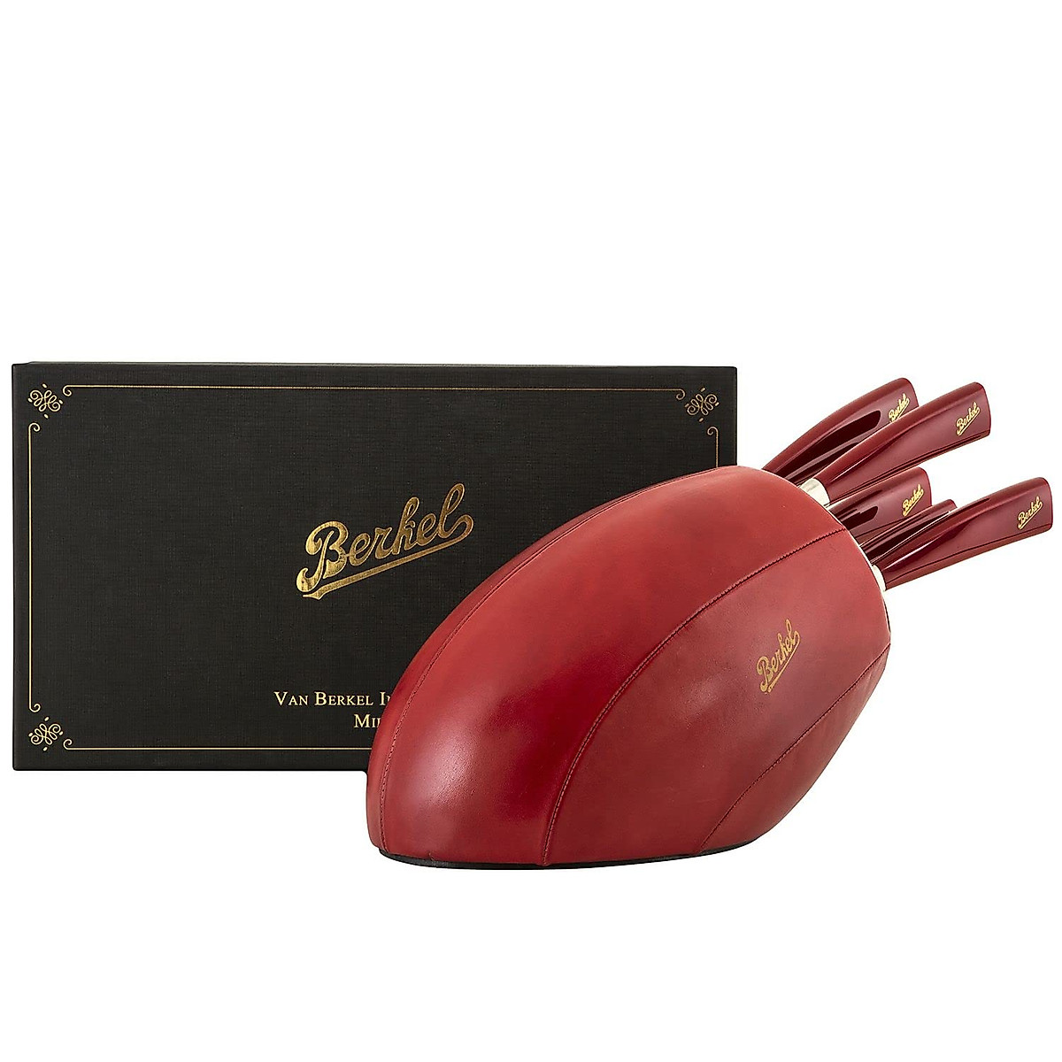 Berkel Elegance Sense Red 5 pc Knife Block/Red Knife Block / 5 Set of Knives Included/Set of knives for different uses/Designed so that you always have the perfect knife/Elegant Knife Block
