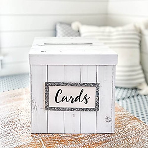 Kate Aspen White Rustic Wood Gift/Wedding Card Box, Money Box, Farmhouse Decorations For Reception or Party - Unique Decor
