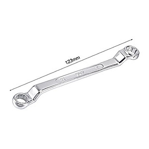 uxcell 5.5mm x 7mm Metric 12 Point Offset Double Box End Wrench Chrome Plated, Cr-V