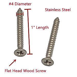 Wood Screw 18-8 (304) Stainless 100pk (#4 x 1 Wood Screw 18-8 (304) Stainless 100pk)