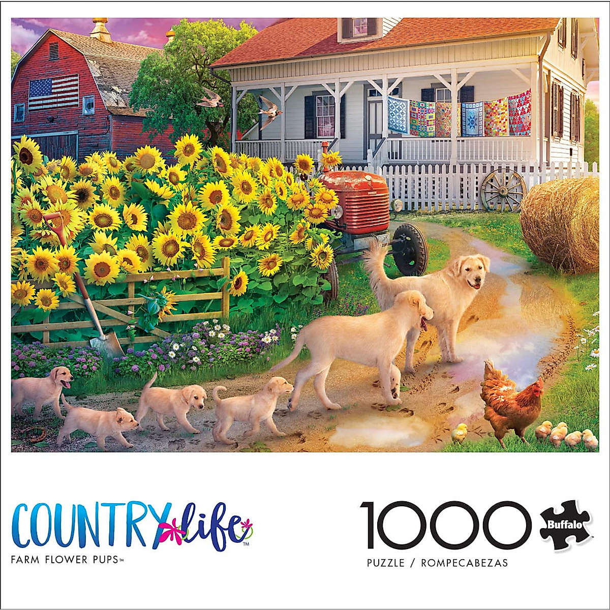 Buffalo Games - Farm Flower Pups - 1000 Piece Jigsaw Puzzle
