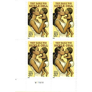 Sickle Cell Anemia Disease ~ Blood Cells ~ Black Heritage ~ Black History #3877 Plate Block of 4 x 37¢ US Postage Stamps