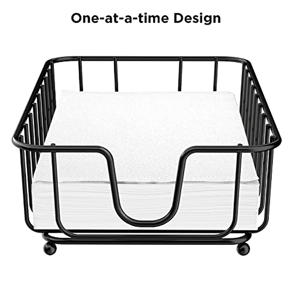 Guest Towel Napkin Holder, Bathroom Napkin Holder, GMFINE Metal Paper Hand Towel Holder Tray Caddy for Bathroom, 9.4" x 5.5" x 2.2" Inside Size, Black