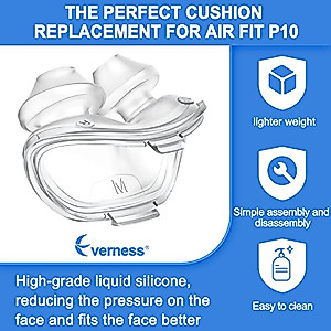 Everness 2 Packs Replacement Set for P10 Series, Includes 2PCS Cushions (M) & Most You Need in One Pack, Snug Fit & Great Value Replacement Supplies (M)