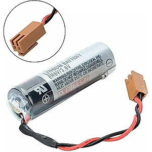 5-Pack ER6V/3.6V 2400mAh PLC Lithium Battery, ER6VC119A/ER6VC119B with Brown Plug for M64 System