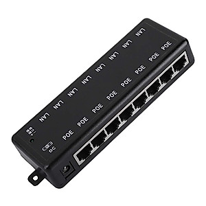 8 Port PoE Injector All in One DC12V-48V 8 Interfaces Passive Adapter Power Over Ethernet Module Injector