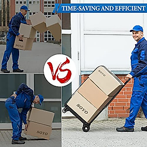 SOYO Folding Hand Truck, 265 LB Capacity Dolly Cart for Moving, Heavy Duty Fold Up Shifter Trolley Collapsible Portable Luggage Cart with 4 Wheels for Travel Shopping Office Use, Black