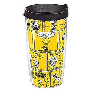 Tervis Peanuts™ - 70th Comic Strip Made in USA Double Walled Insulated Tumbler Travel Cup Keeps Drinks Cold & Hot, 16oz, Clear