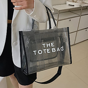 HEANTTV The Tote Bag, Clear Tote Bag for Women Plastic Tote Bag Crossbody Beach Bag PVC Travel Bag