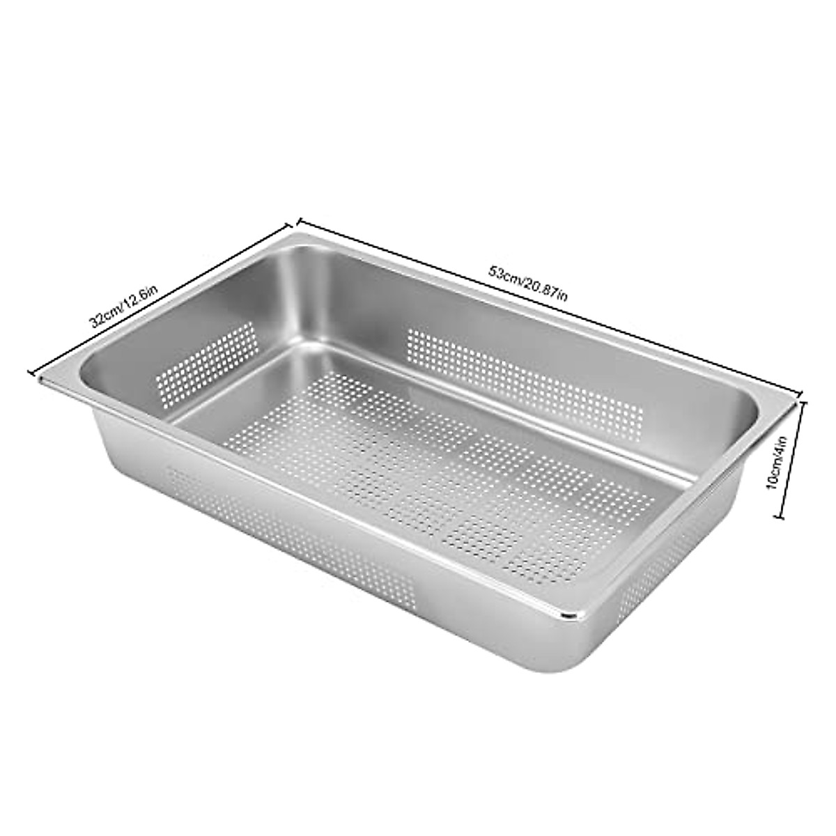 CNCEST 2pcs 4 Inch Commercial Food Heater, Steam Table Plate Buffet Counter Perforated Portable, for Use in Restaurant Canteensce