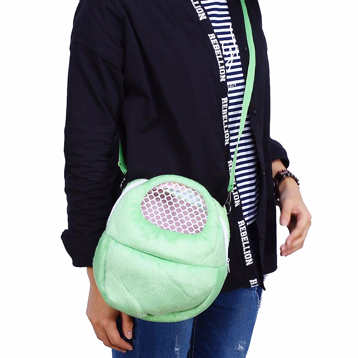 Ferret Carrier Bag,Ferret Sling Carrier Pet Carrier Bag Hamster Rat Cat Rabbit Pet Sling Carrier Backpack Hedgehog Chinchilla Ferret Slee Outdoor Traveling Bag Handbags Backpack(Green)
